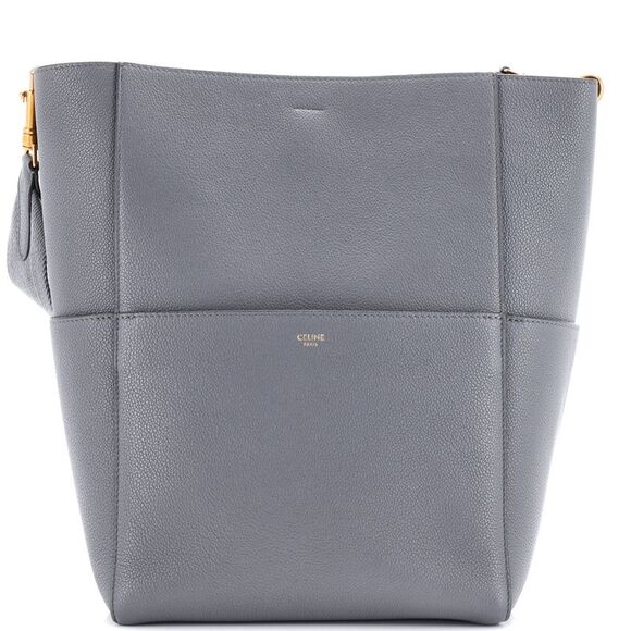 Celine | Bags | Celine Sangle Seau Bag Calfskin Large Gray | Poshmark
